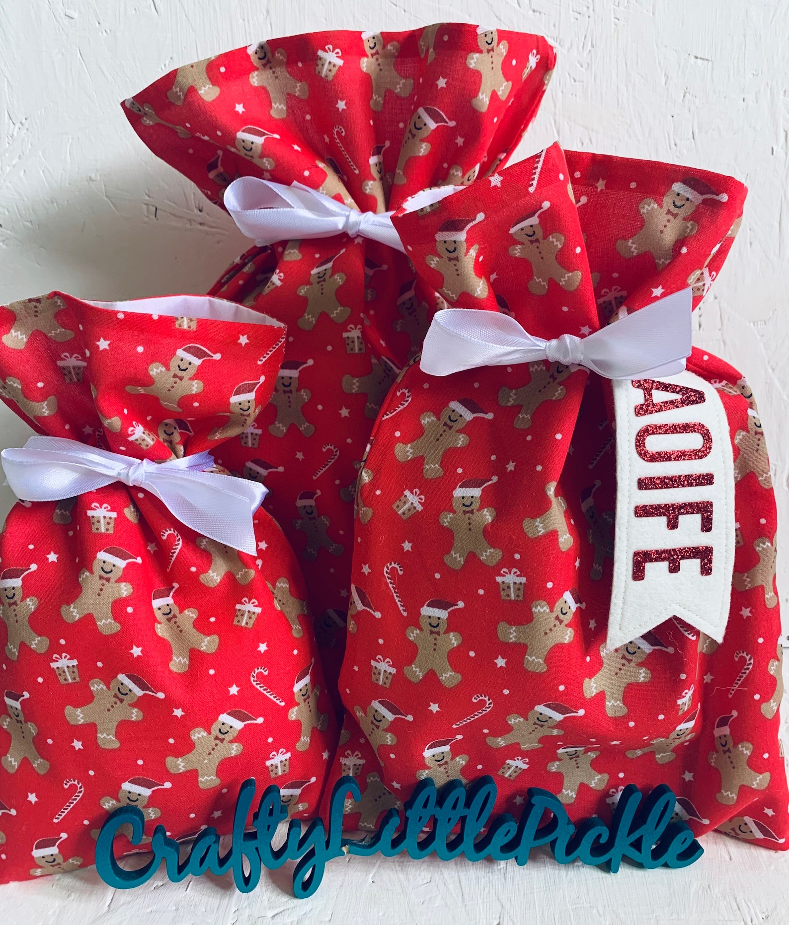 Gingerbread Man Gift Bags Reusable Bags Christmas Gifting - Etsy UK