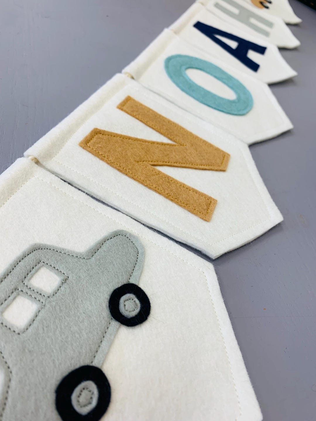 Boys Name Banner - Personalised Bunting - Nursery Decor - Felt Banner ...