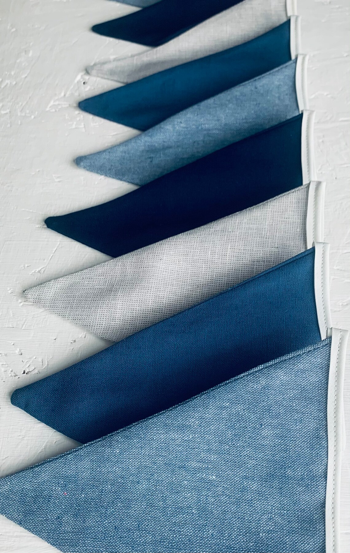 Linen Bunting Blue Bunting Baby Shower Nursery Decor - Etsy