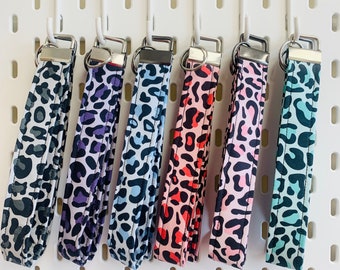 Leopard Print Wristlet Key Chain - Etsy