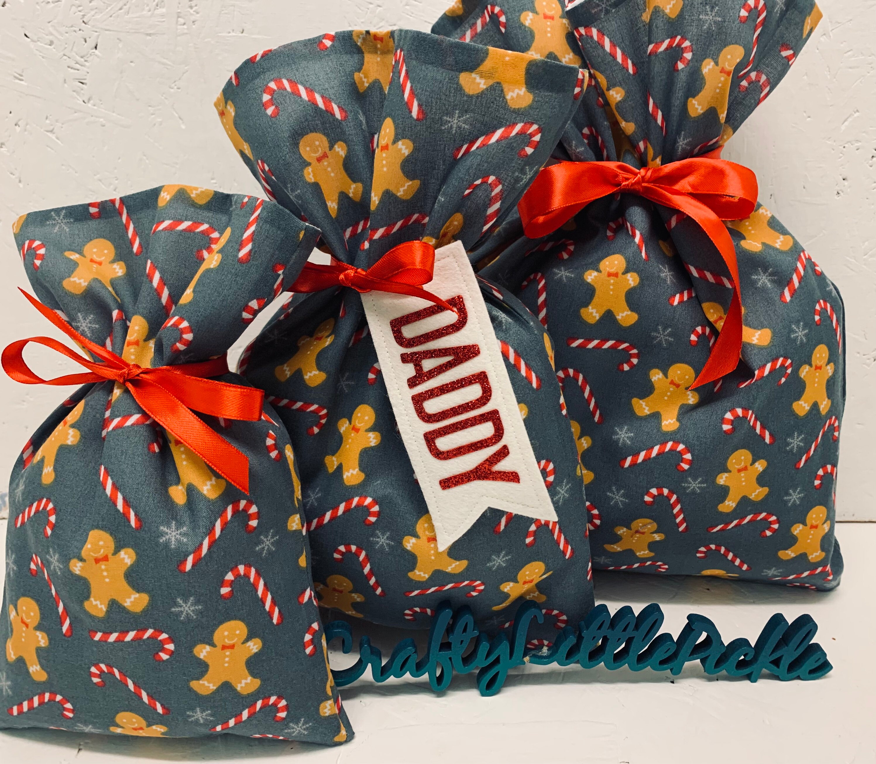 Gingerbread Man Gift Bags Reusable Bags Christmas Gifting - Etsy UK