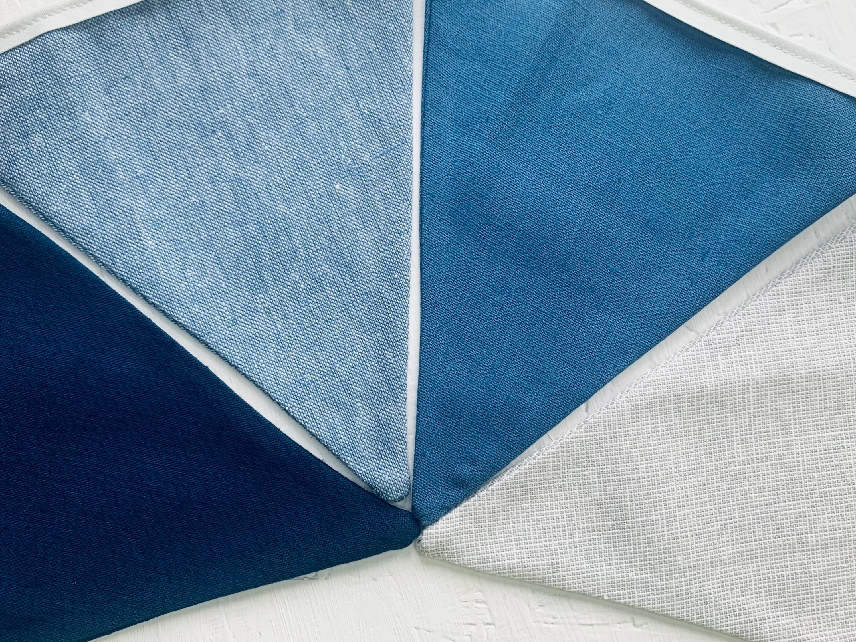 Linen Bunting - Blue Bunting - Baby Shower - Nursery Decor - Wall ...