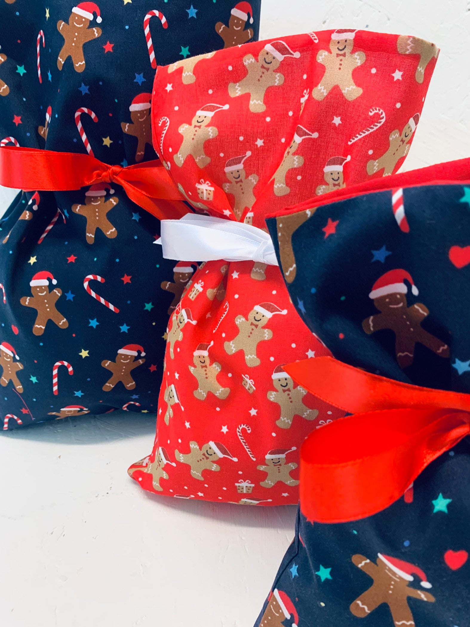 Gingerbread Man Gift Bags Reusable Bags Christmas Gifting - Etsy UK