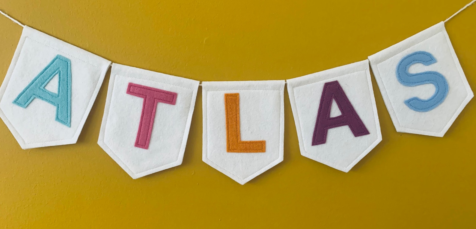 Boys Name Banner Personalised Bunting Nursery Decor Felt - Etsy