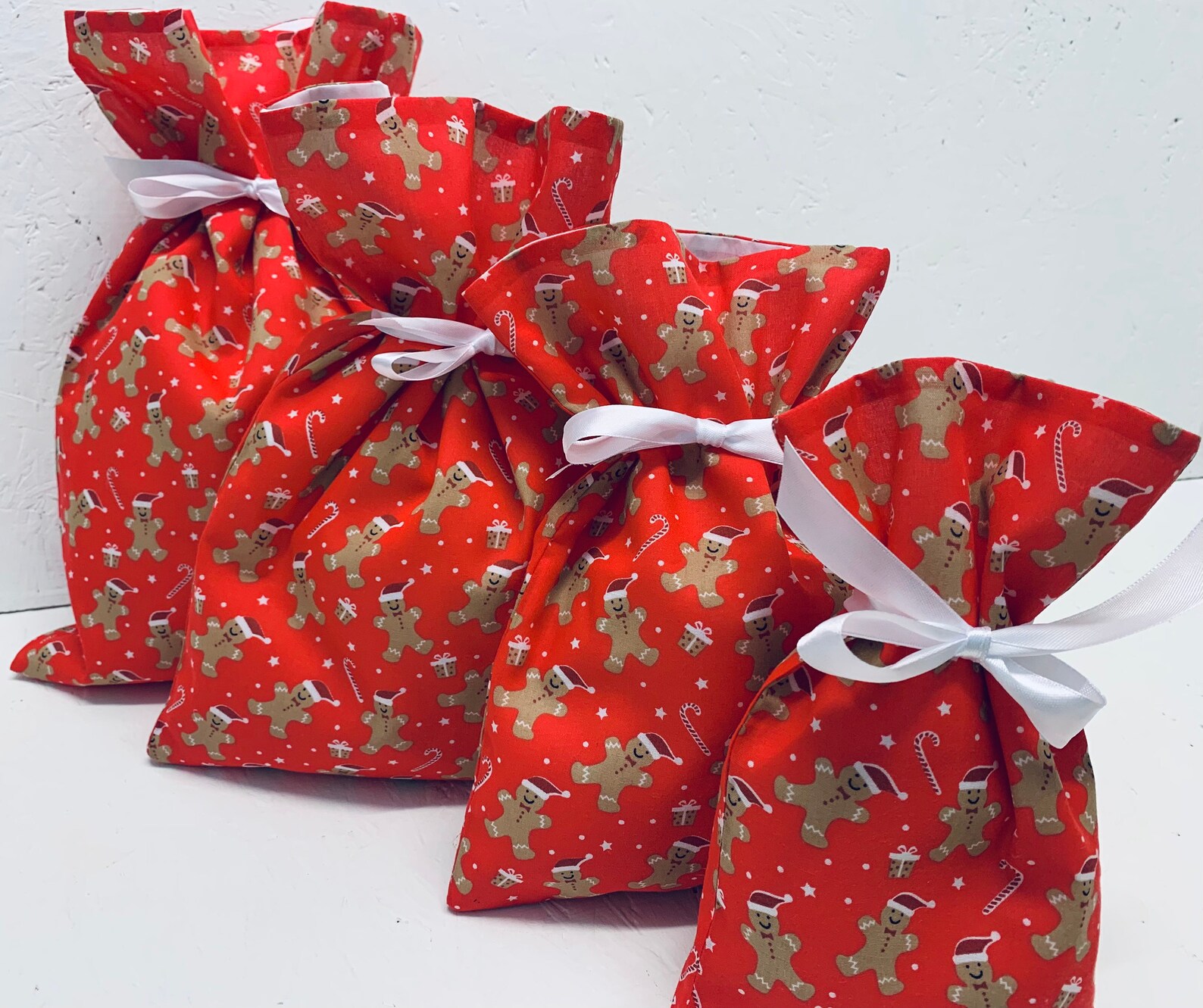 Gingerbread Man Gift Bags Reusable Bags Christmas Gifting - Etsy UK
