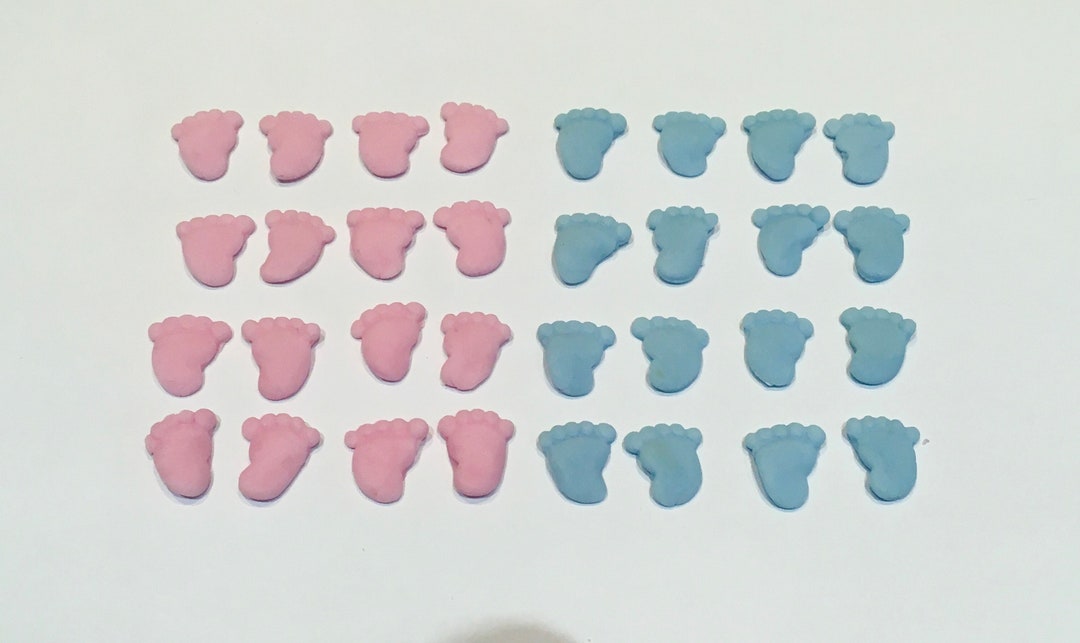 32 (16 Pairs) Edible Baby Feet Handmade Icing Cake Decorations Baby ...
