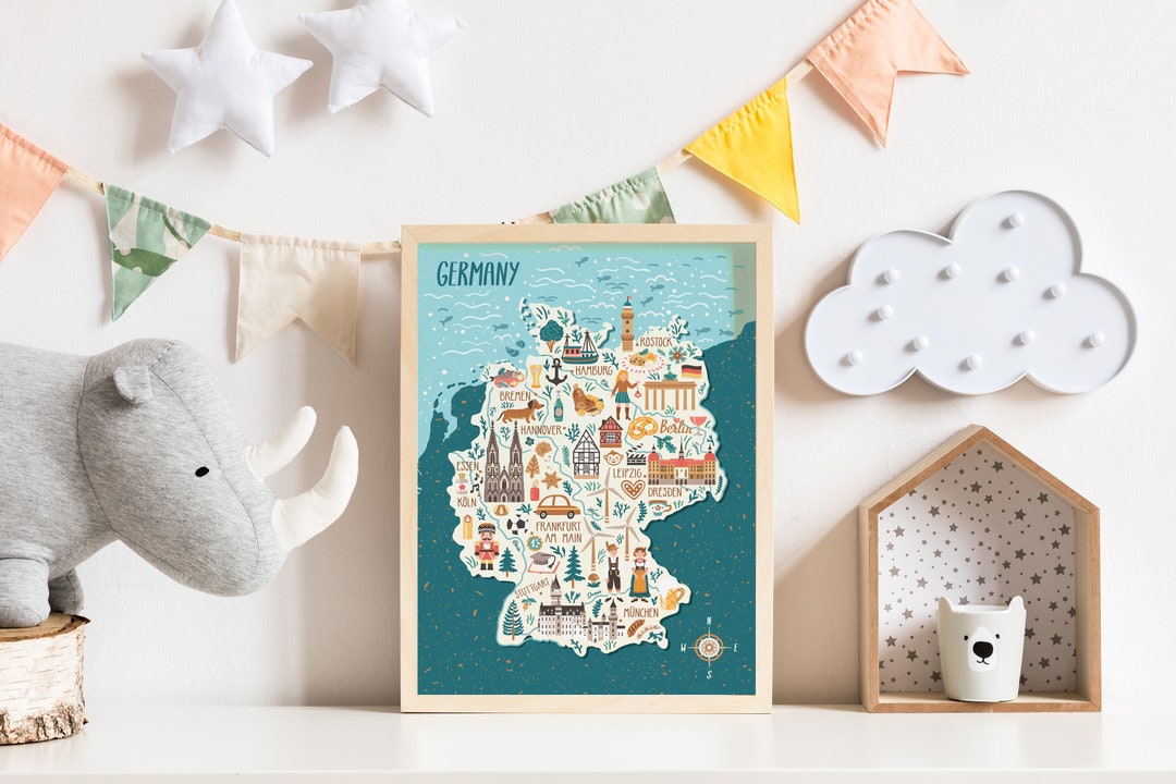 Customised Map of the Germany - Etsy