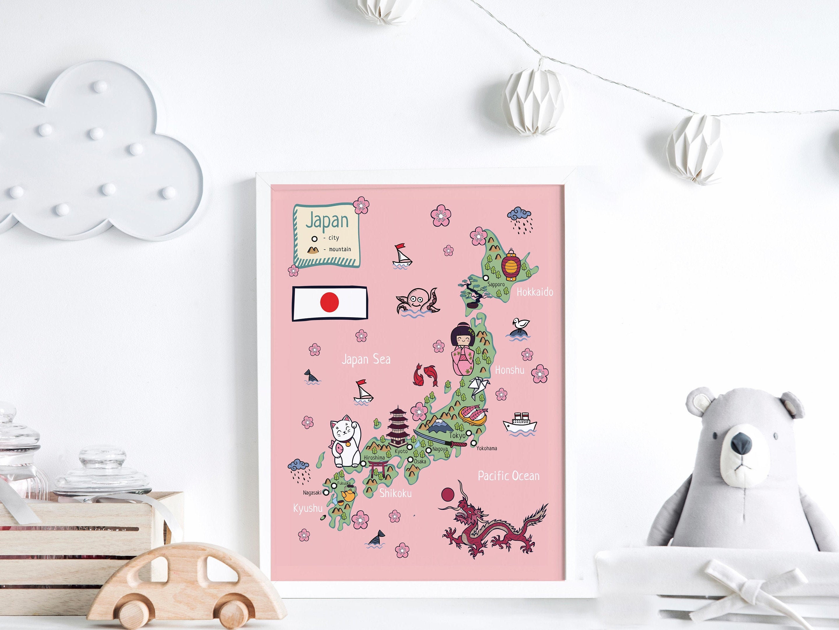 Customised Map of Japan - Etsy