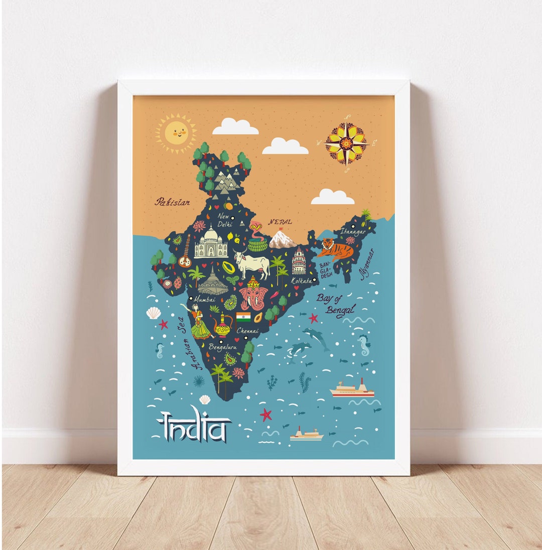 Customised Map of India - Etsy