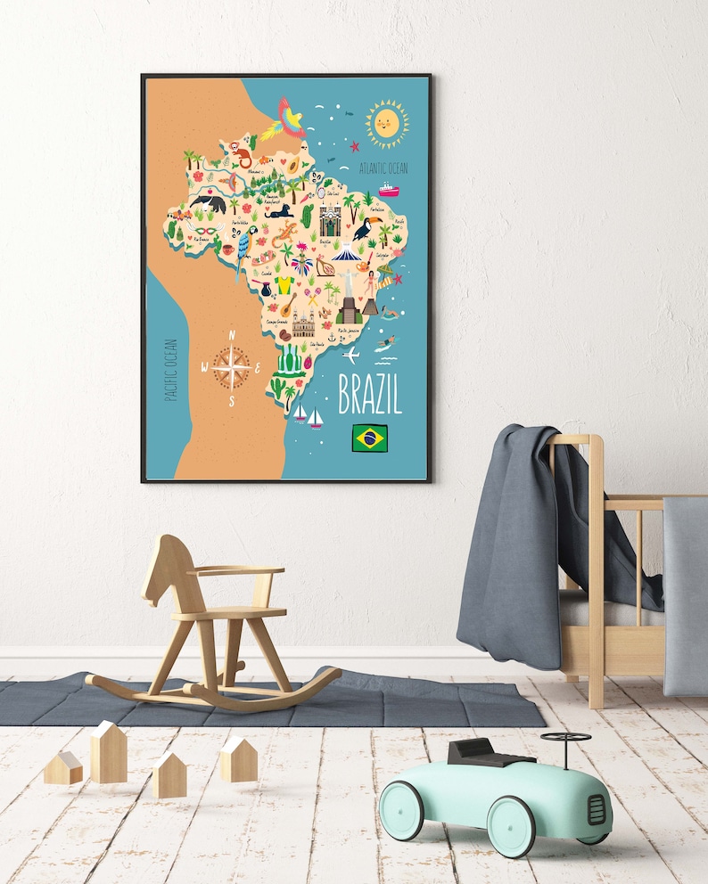 Customised Map of Brazil - Etsy