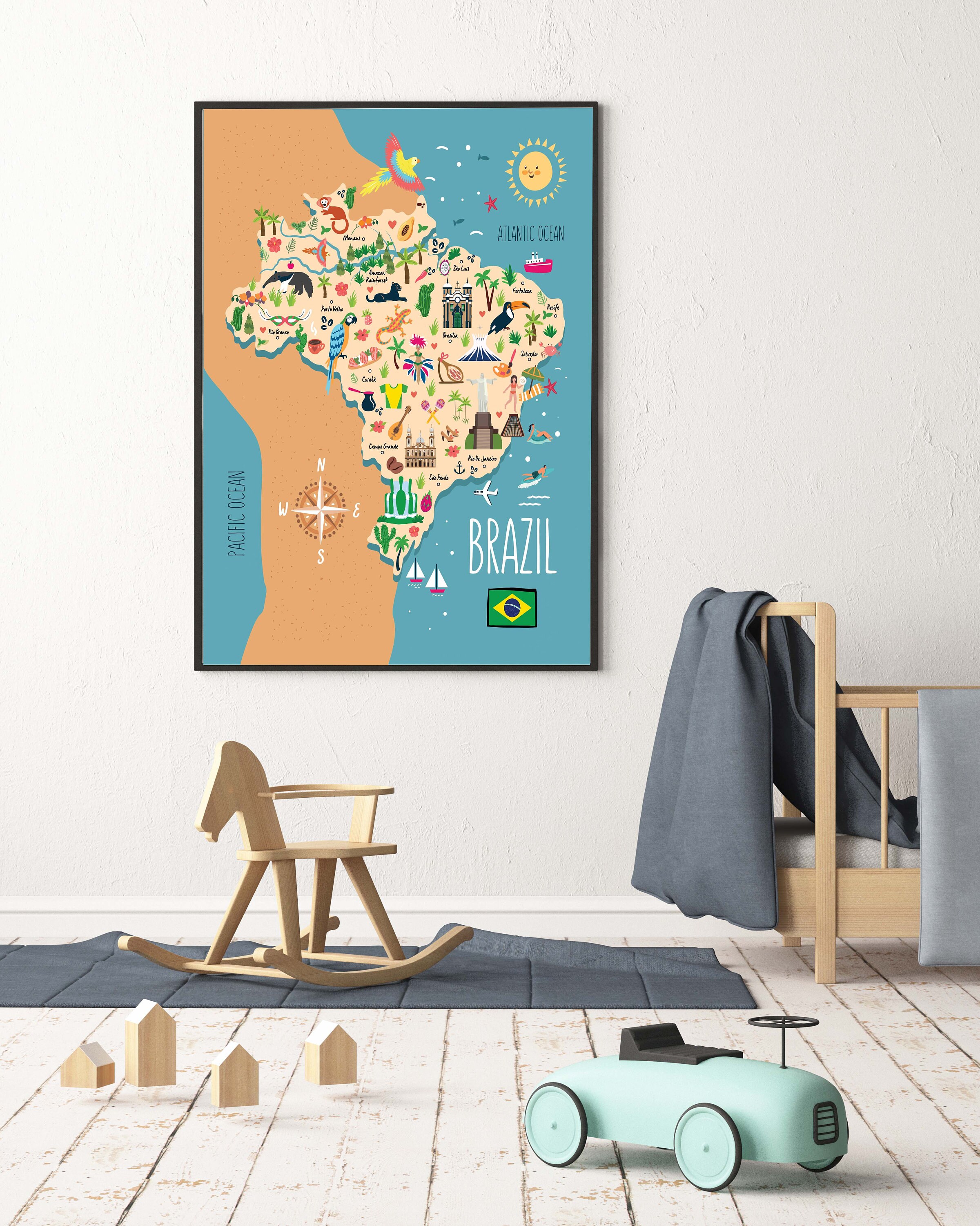 Customised Map of Brazil - Etsy