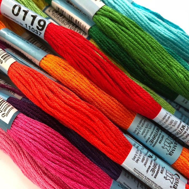 Set of 20 skeins Gamma Rainbow Embroidery Thread | Etsy