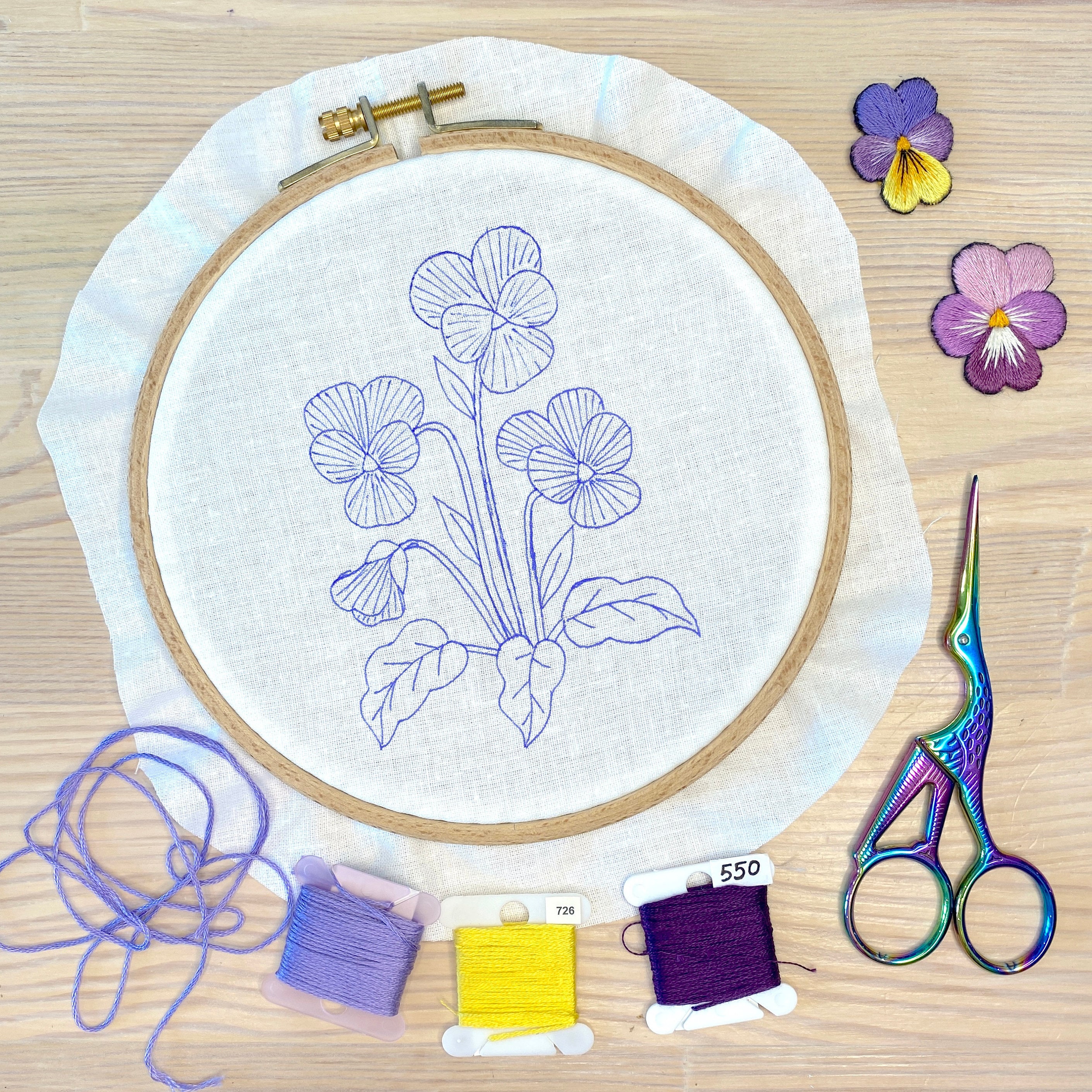 Hand Embroidery Pattern Wild Pansies Digital Download PDF | Etsy