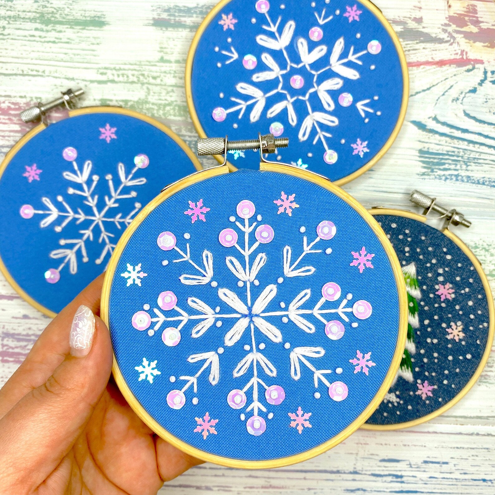 Set of 20 Snowflake Designs Hand Embroidery Pattern PDF - Etsy