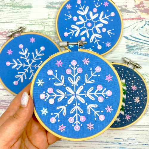 Set of 20 Snowflake Designs Hand Embroidery Pattern PDF - Etsy