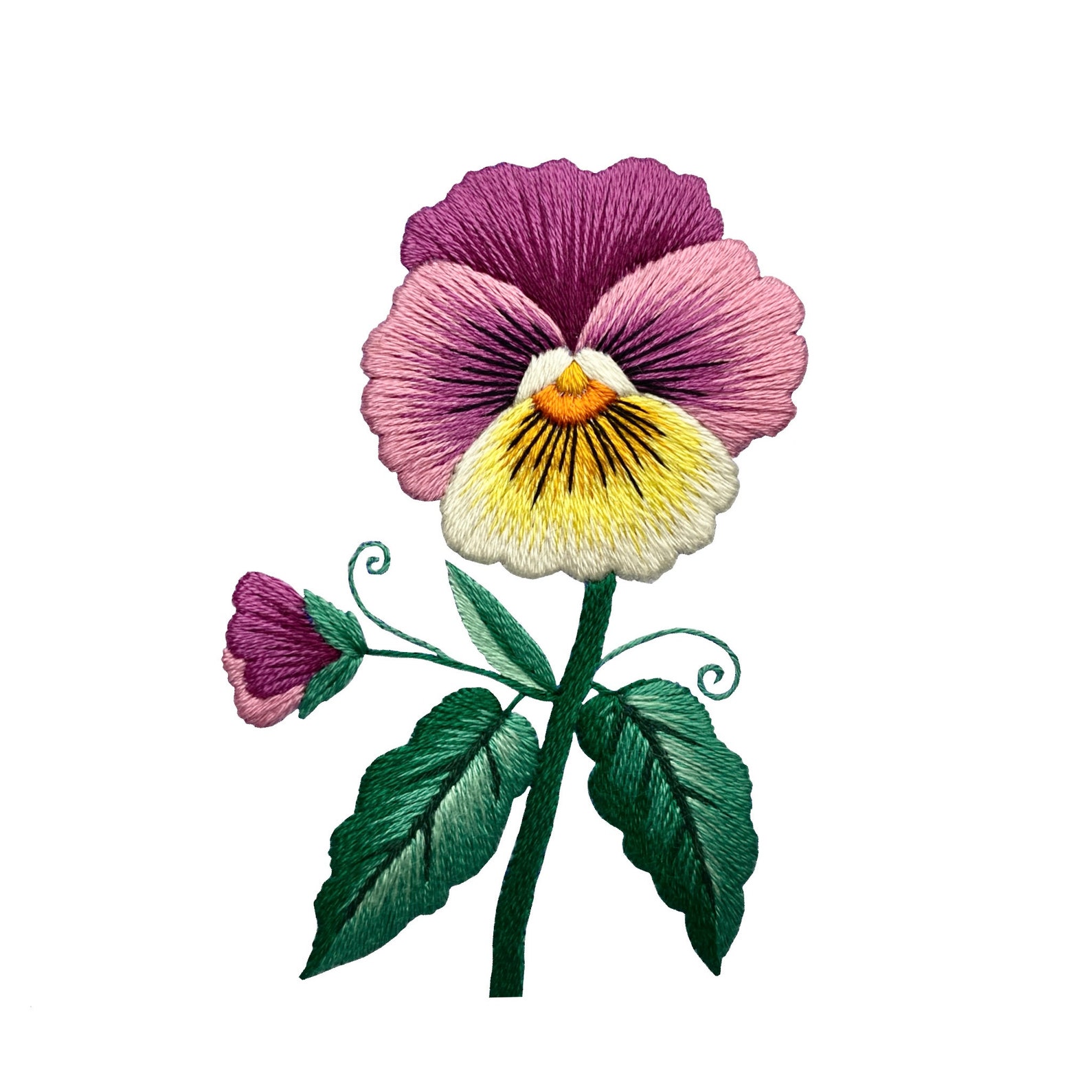 Hand Embroidery Pattern | Pansy Miniature | Digital Download PDF ...