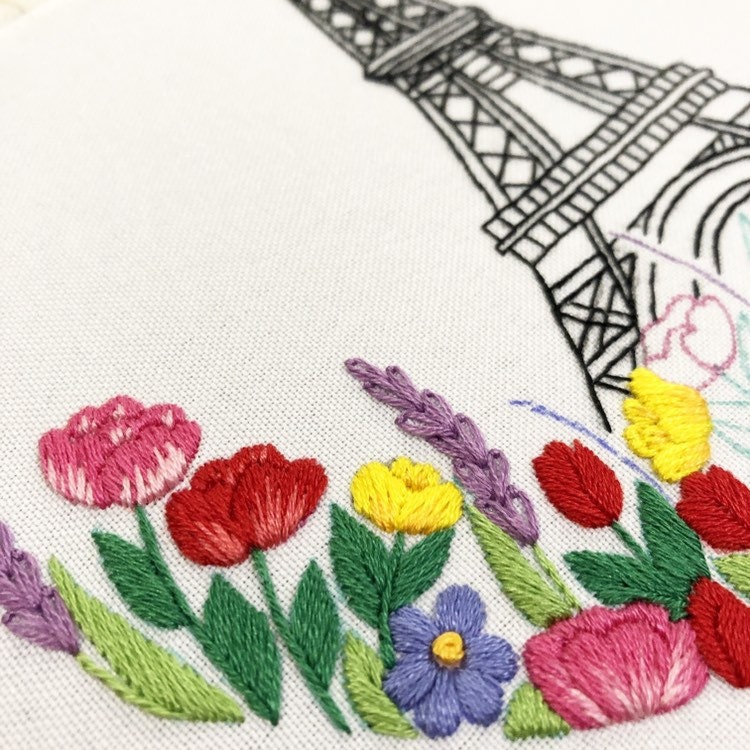 Hand Embroidery Pattern | Paris Eiffel Tower | Digital Download PDF ...