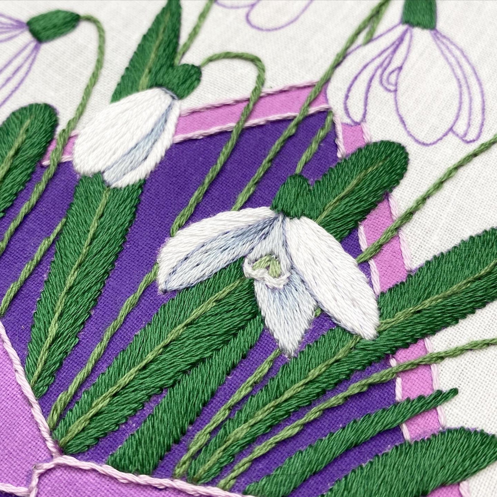 Snowdrops in the Envelope Hand Embroidery Pattern Video | Etsy