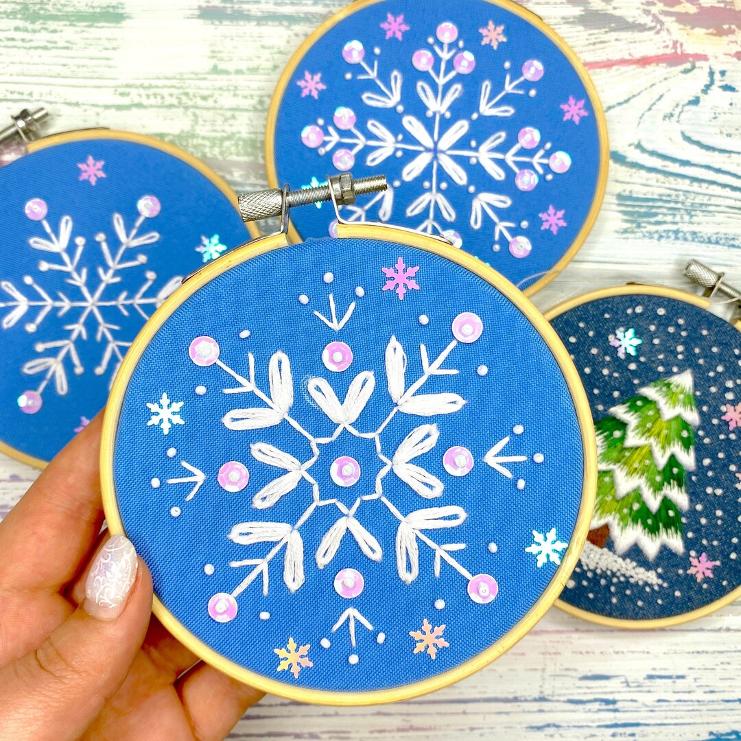Set of 20 Snowflake Designs | Hand Embroidery Pattern PDF | Digital ...