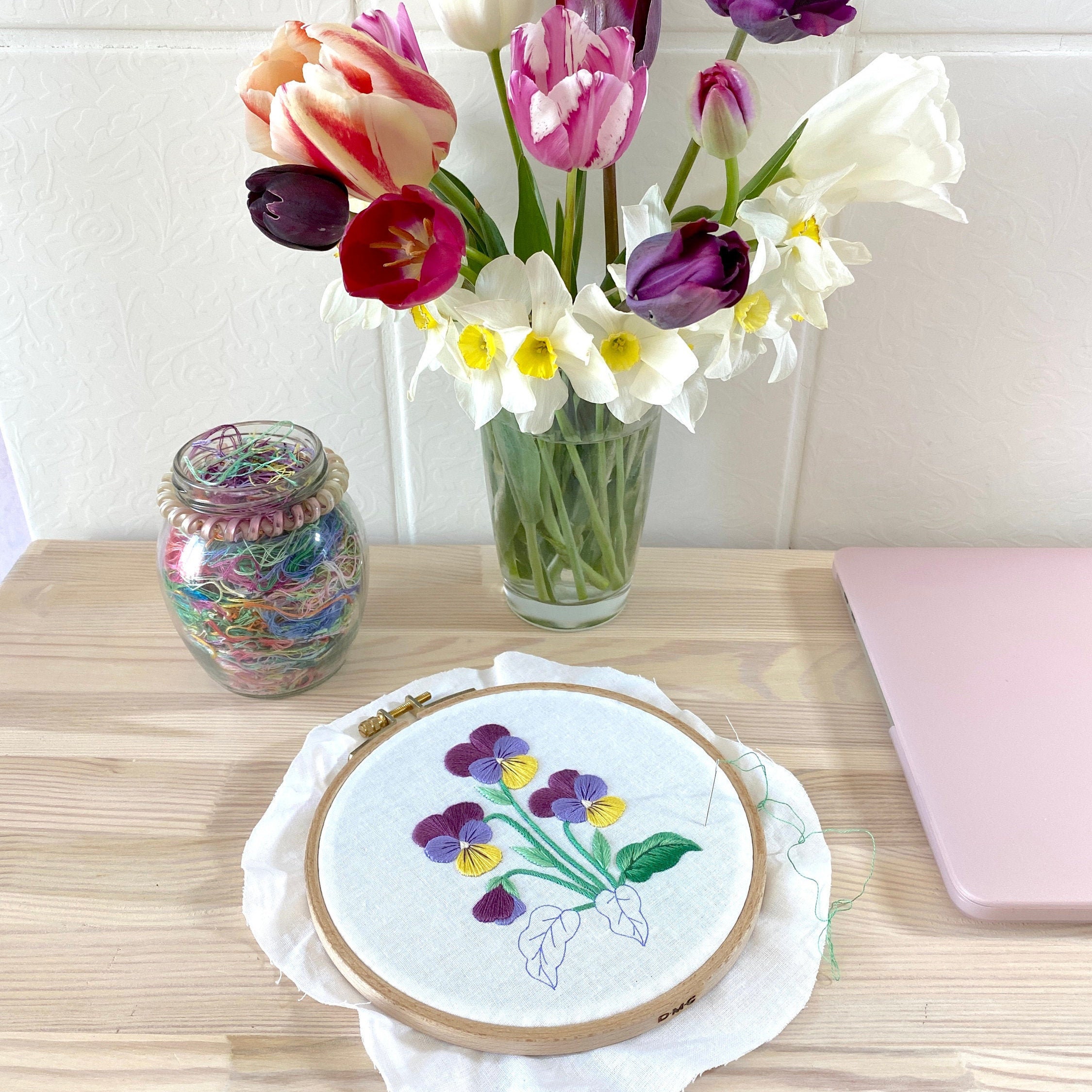 Hand Embroidery Pattern Wild Pansies Digital Download PDF | Etsy