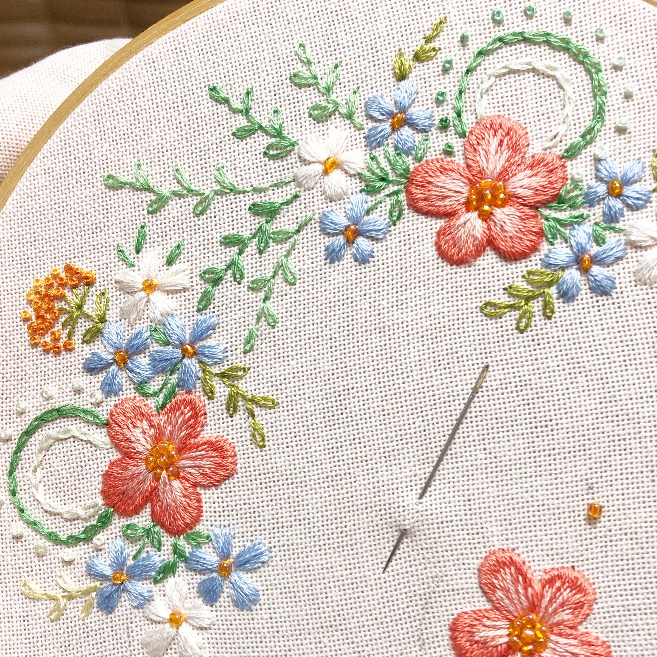 Spring Flower Wreath Hand Embroidery Pattern Digital - Etsy