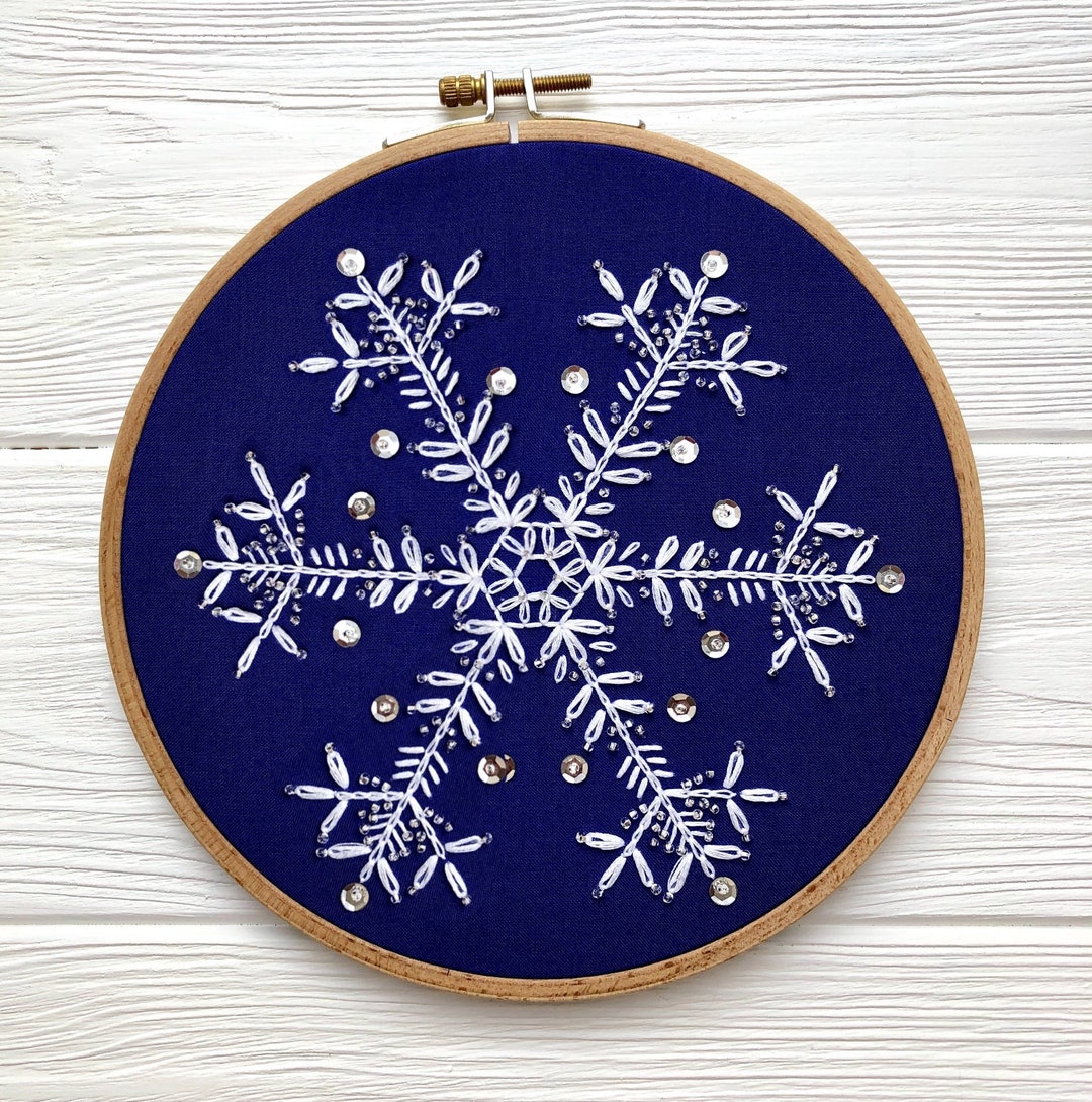 Snowflake Hand Embroidery Pattern | Digital Download PDF | Contains ...
