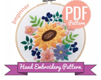 Tiny Bouquet Hand Embroidery Pattern Digital Download PDF | Etsy
