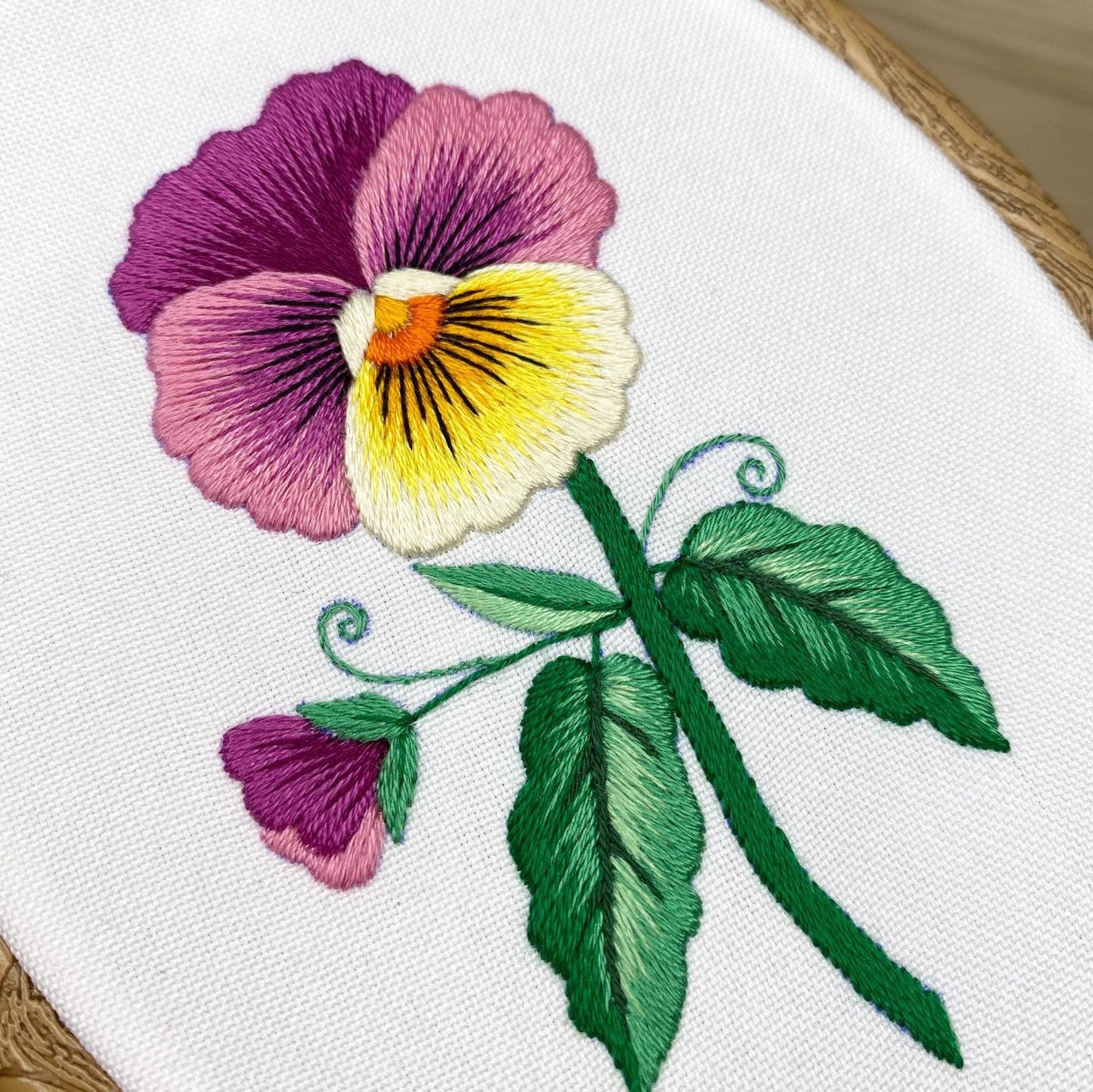 Hand Embroidery Pattern | Pansy Miniature | Digital Download PDF ...