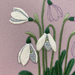 Snowdrops in the Snow Hand Embroidery Pattern + Video Tutorials ...