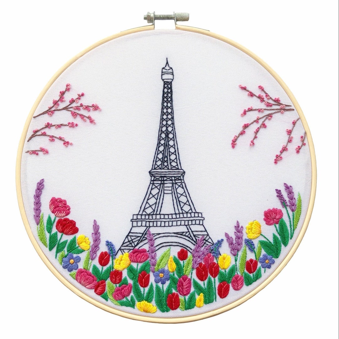Hand Embroidery Pattern | Paris Eiffel Tower | Digital Download PDF ...