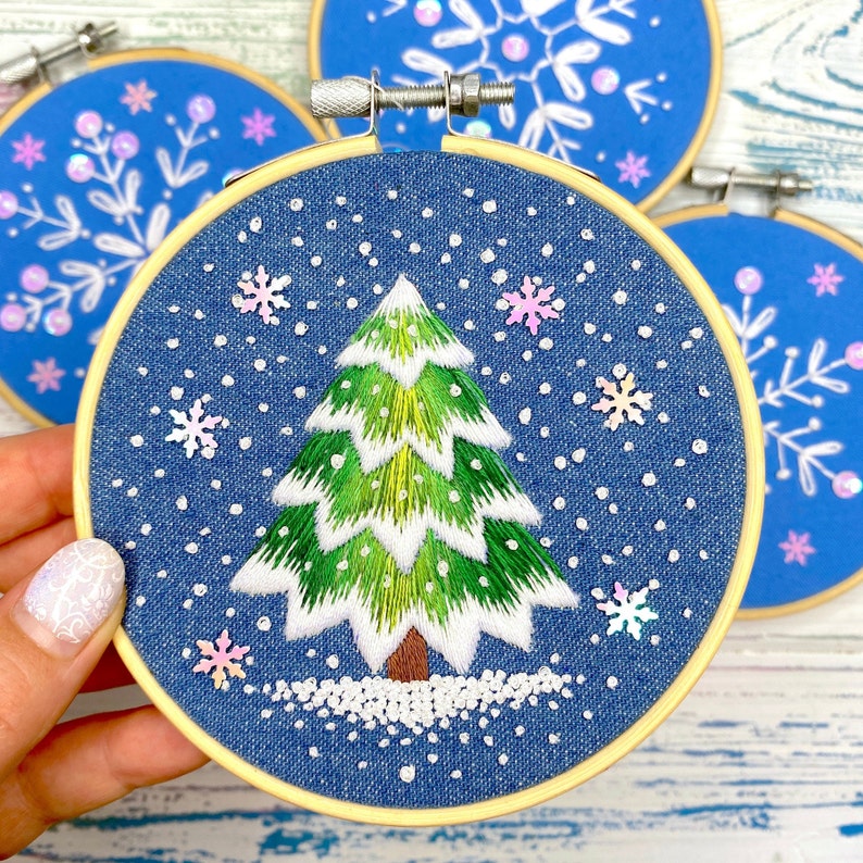 Christmas Tree Hand Embroidery Pattern PDF Digital - Etsy