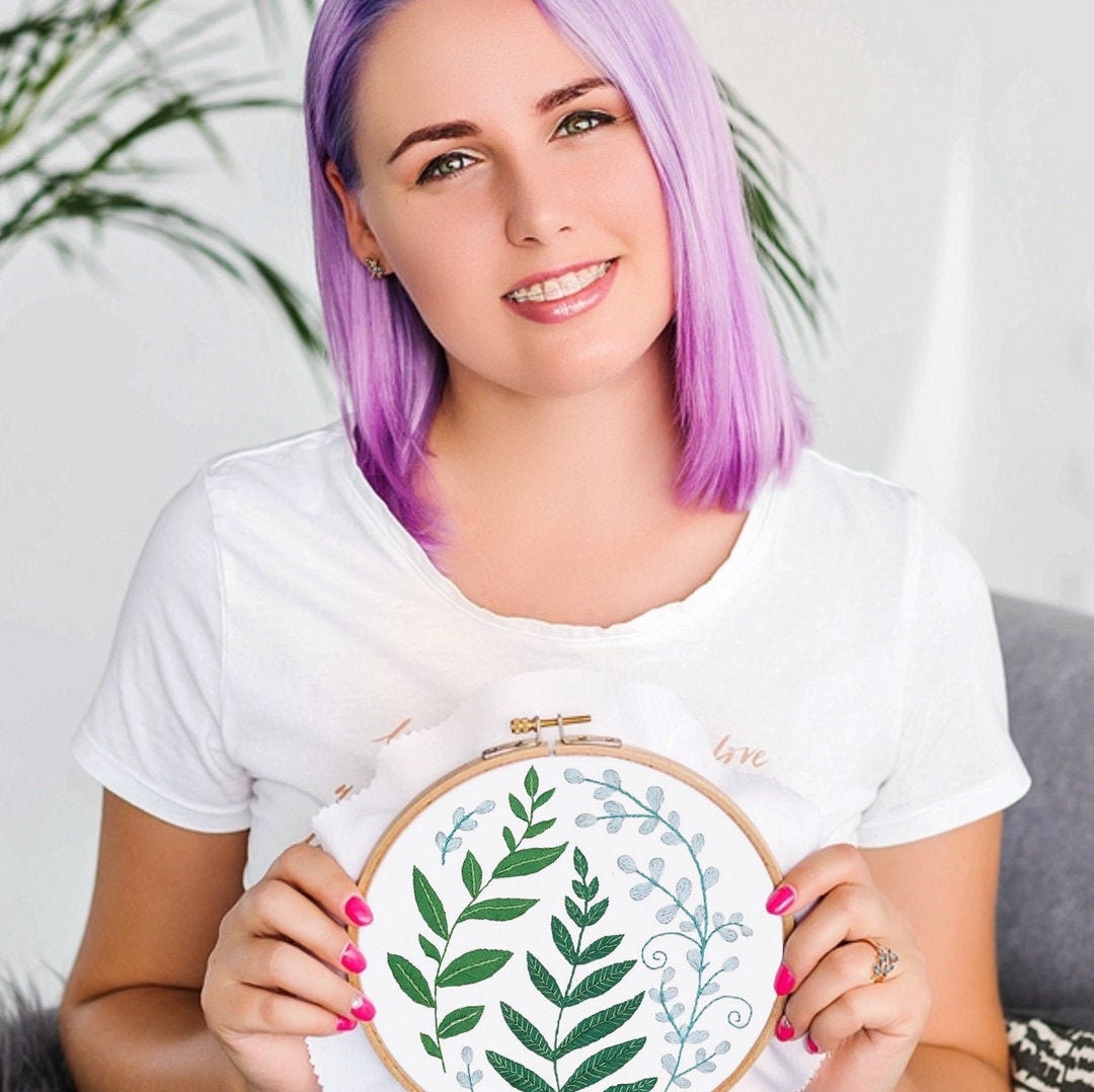 Green Leaves Hand Embroidery Pattern | Digital Download PDF | Contains ...