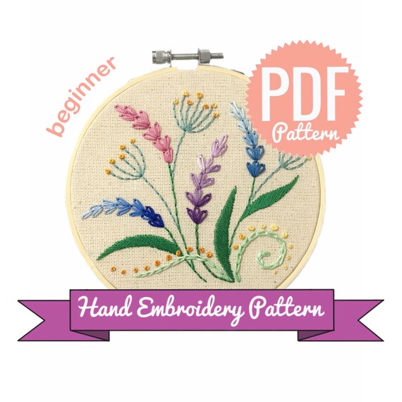 Wildflowers Hand Embroidery Pattern Digital Download PDF - Etsy