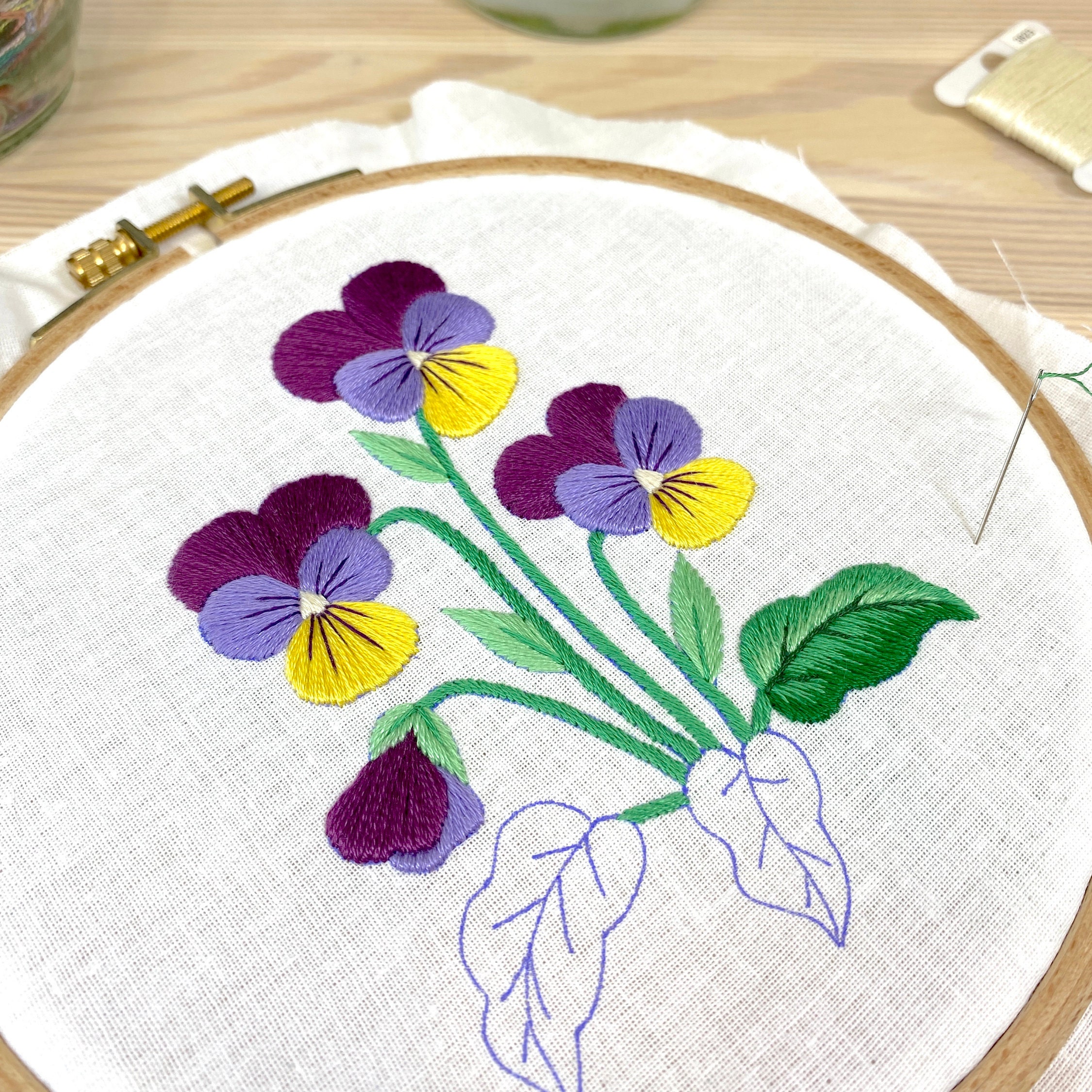 Hand Embroidery Pattern Wild Pansies Digital Download PDF | Etsy