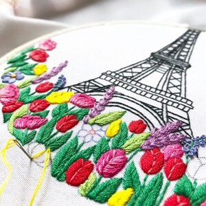 Hand Embroidery Pattern | Paris Eiffel Tower | Digital Download PDF ...