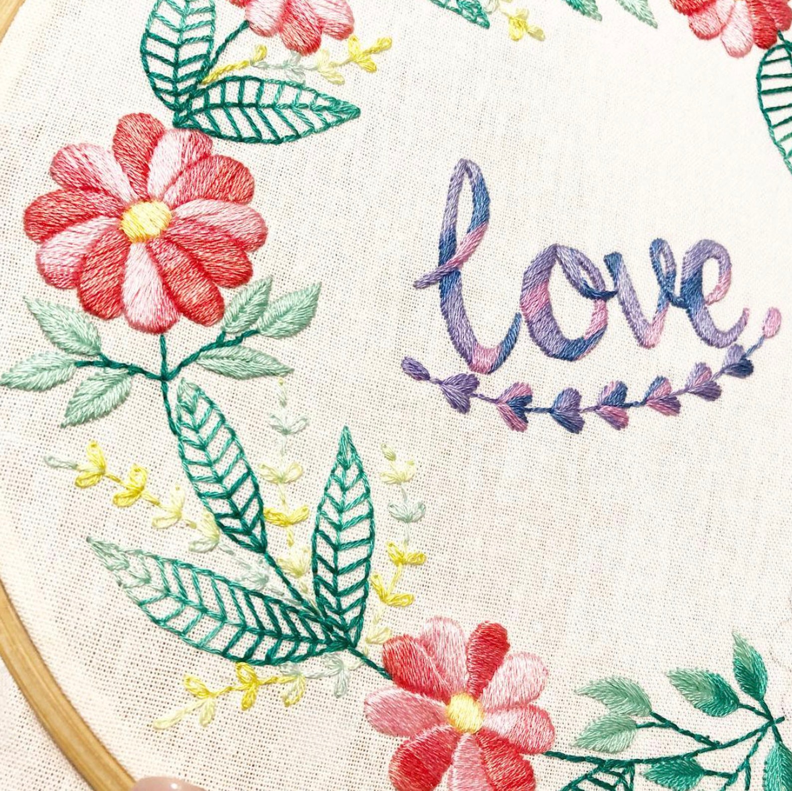 Hand Embroidery Pattern | Love Flower Wreath | Digital Download PDF ...