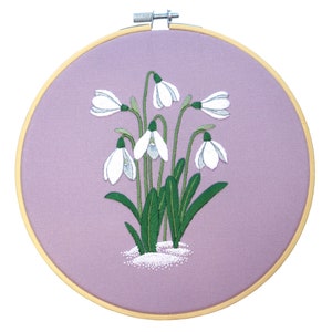 Snowdrops in the Snow Hand Embroidery Pattern + Video Tutorials ...