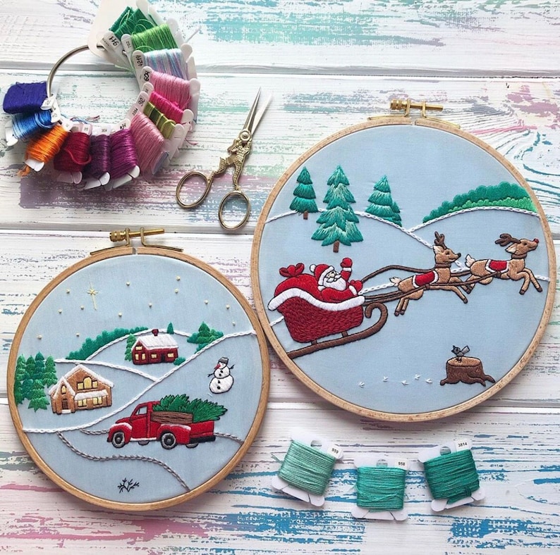 Christmas Bundle | Santa Claus and Reindeers in the Winter Forest ...