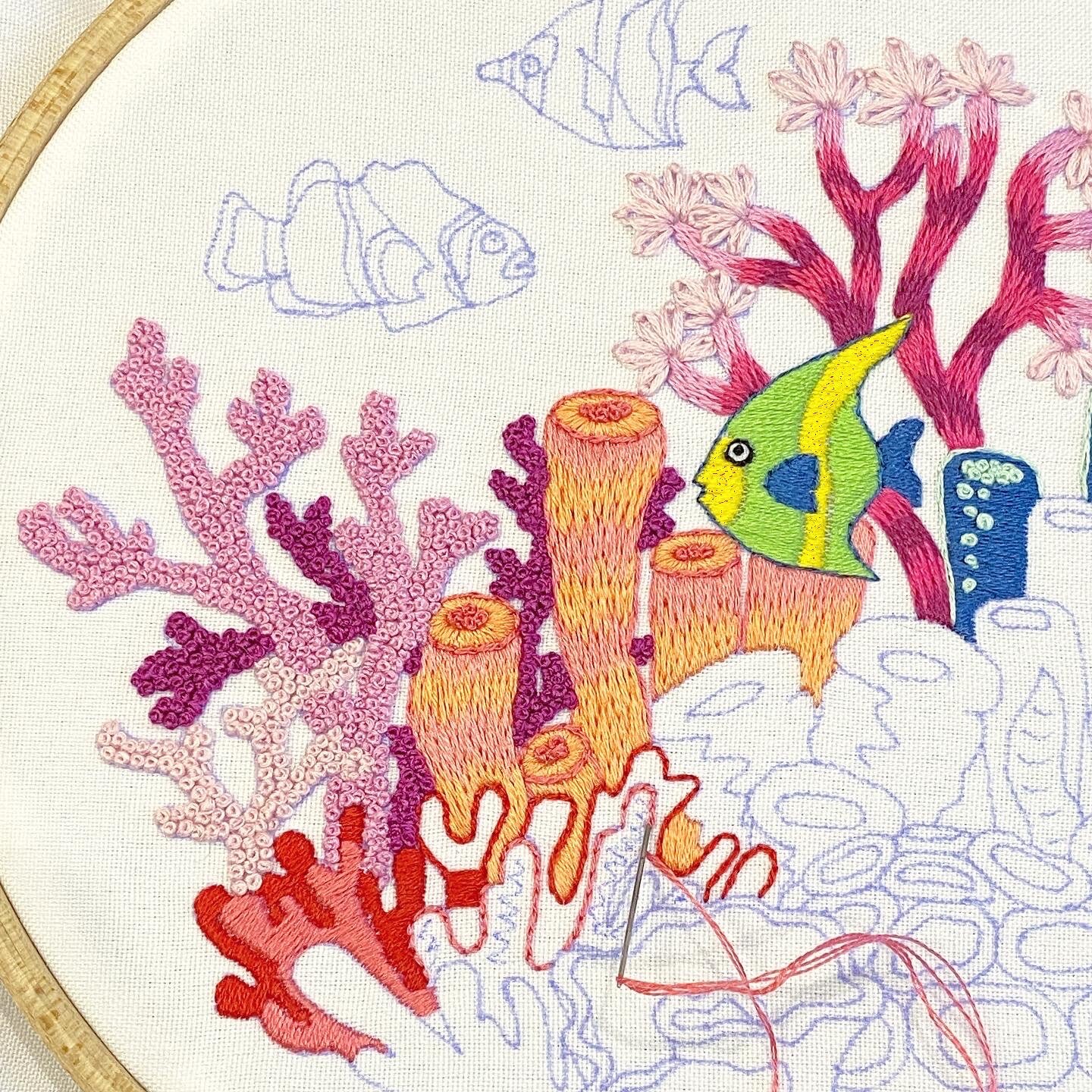 Corals and Sea Fishes Hand Embroidery Pattern PDF Complete | Etsy
