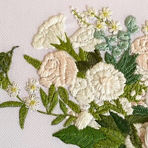 Cream Roses Wedding Bouquet Hand Embroidery Pattern | Digital Download ...