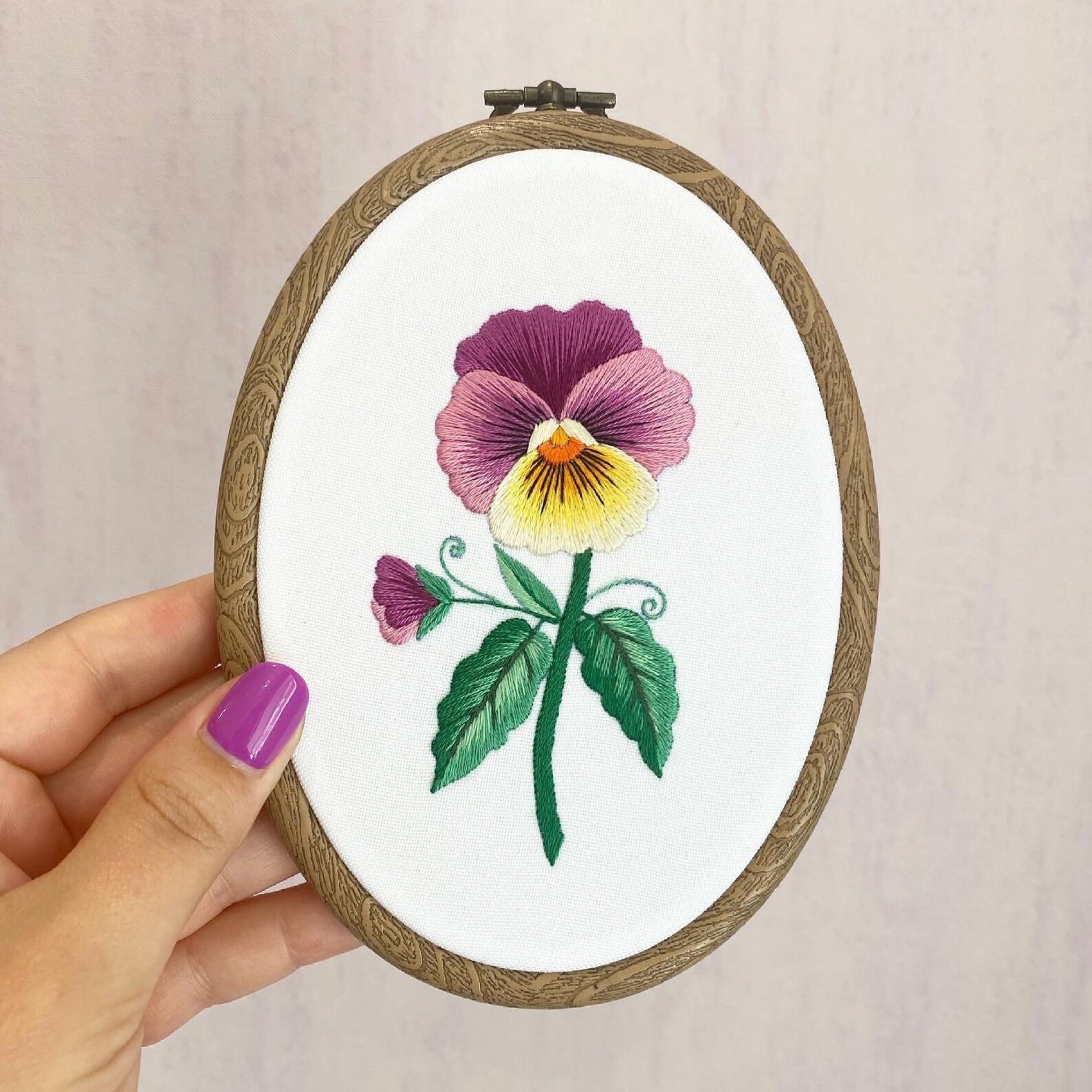 Hand Embroidery Pattern | Pansy Miniature | Digital Download PDF ...
