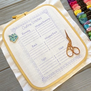 Outline Stitches Sampler Page Stitch Sampler for Beginners - Etsy