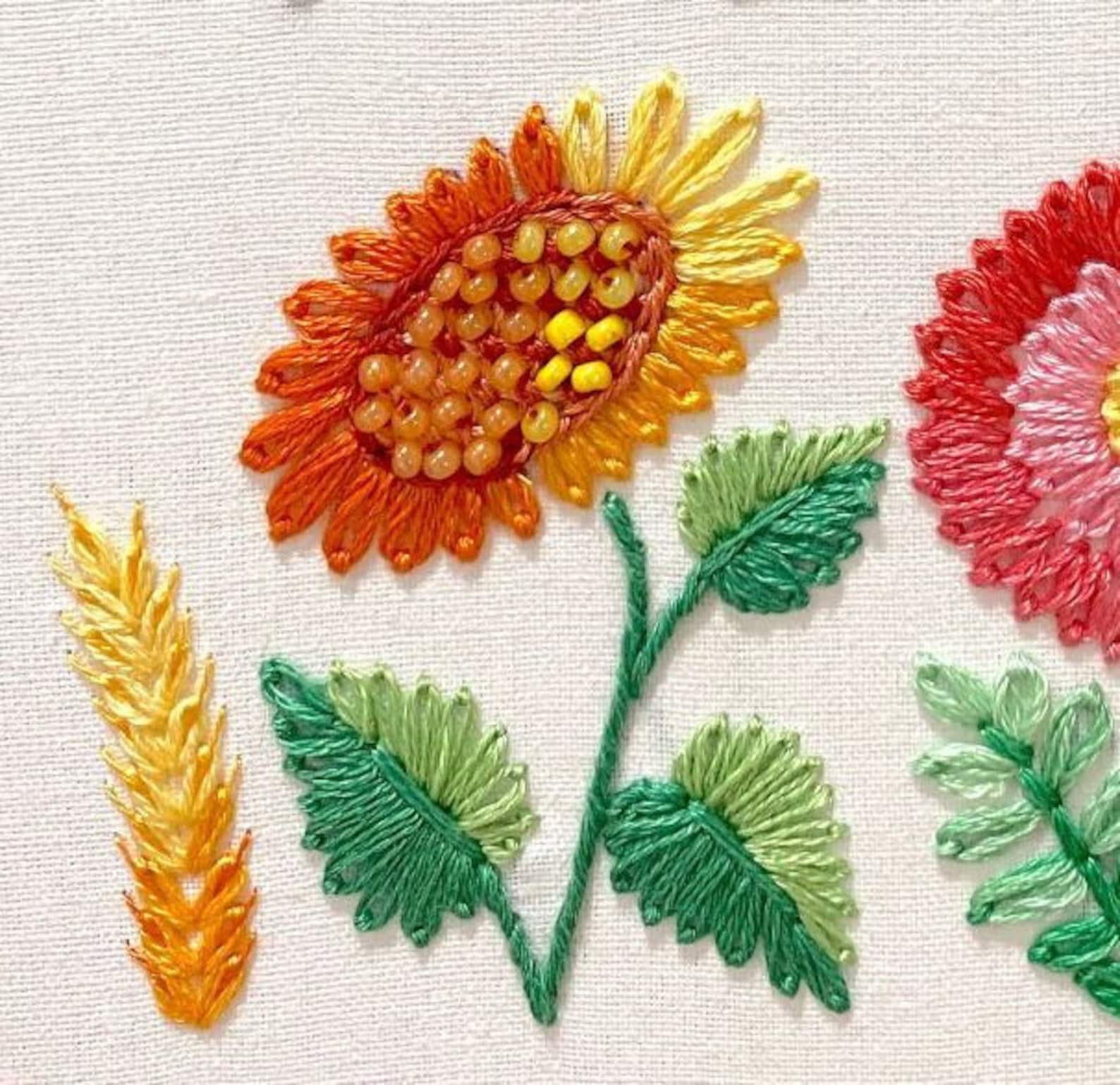 Lazy Daisy Stitch Sampler Page for Beginners Hand Embroidery - Etsy