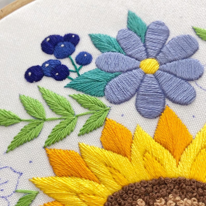Sunflower Bouquet Hand Embroidery Pattern Digital Download | Etsy