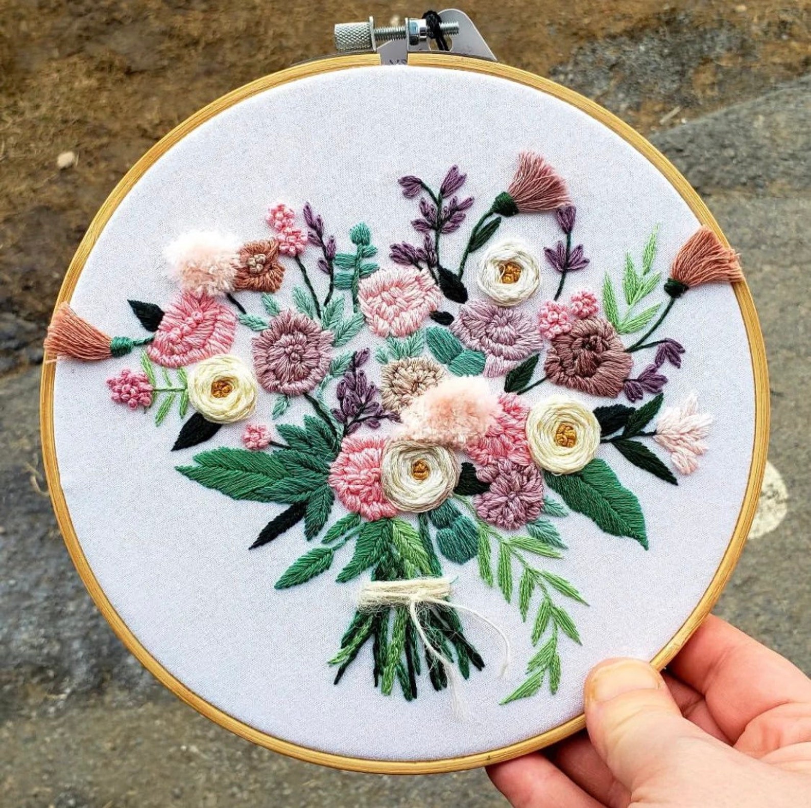 Cream Roses Wedding Bouquet Hand Embroidery Pattern Digital - Etsy