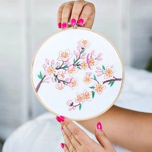 Cherry Blossom Hand Embroidery Pattern | Digital Download PDF ...