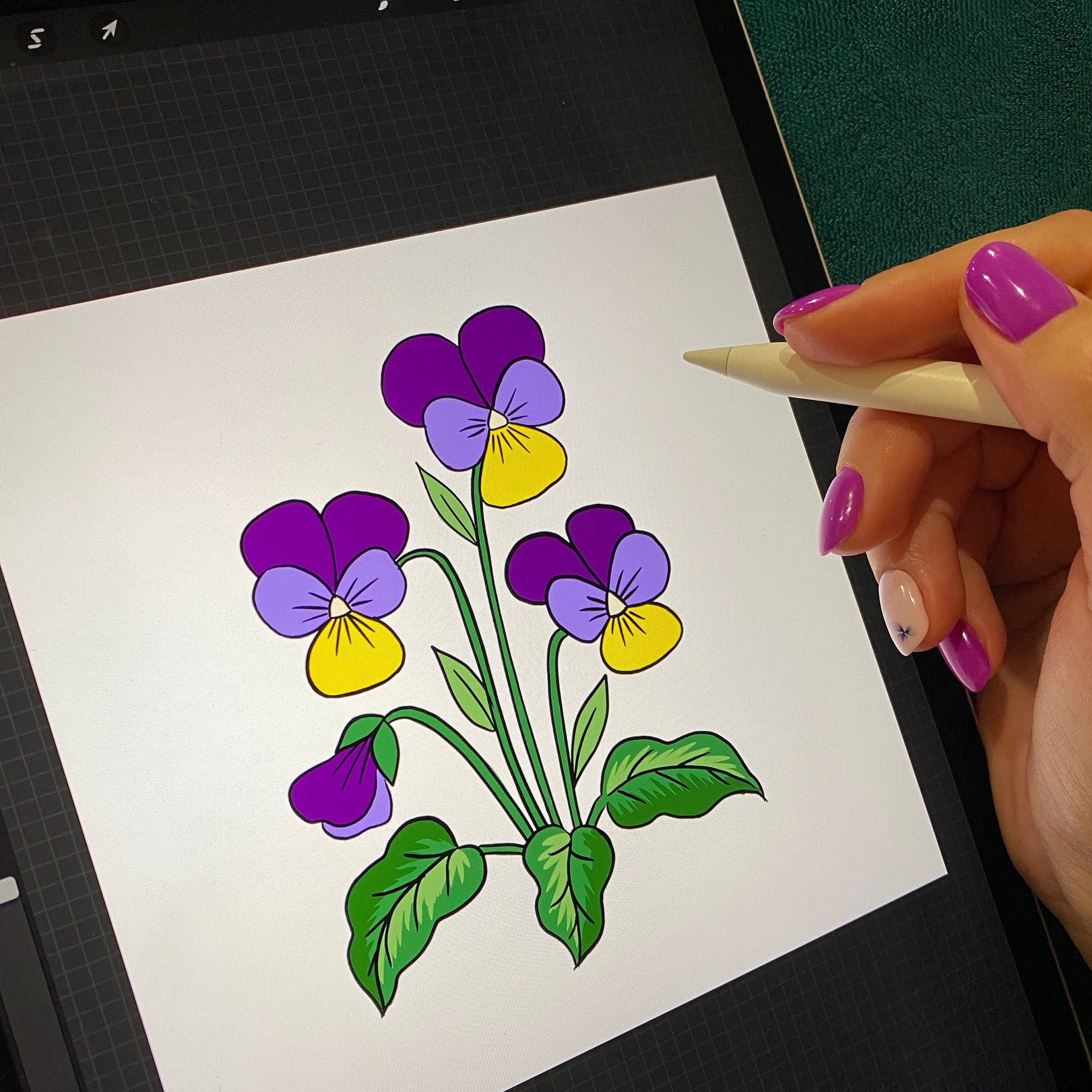 Hand Embroidery Pattern Wild Pansies Digital Download PDF | Etsy