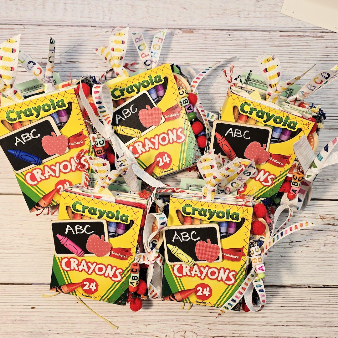 Crayon Box Junk Journal, Handmade Teacher Gift - Etsy
