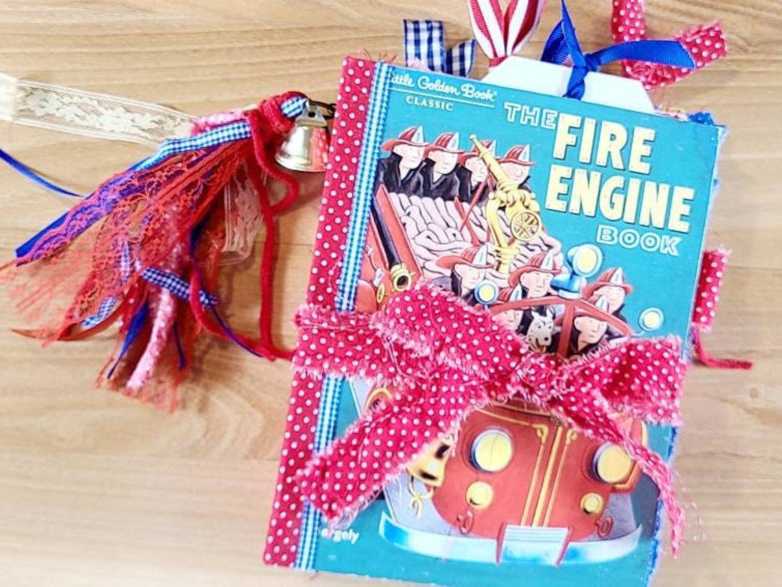Fire Engine Junk Journal: Handmade Little Golden Book Journal - Etsy