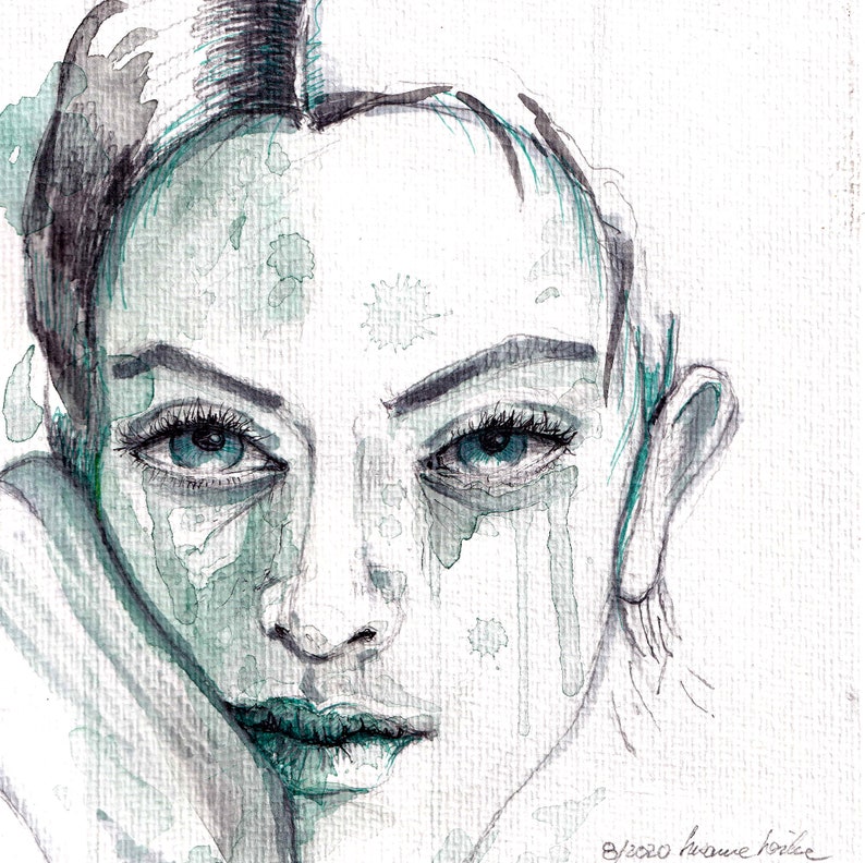 Tears / Original / Drawing / Unikat / Sensual / Pain / - Etsy